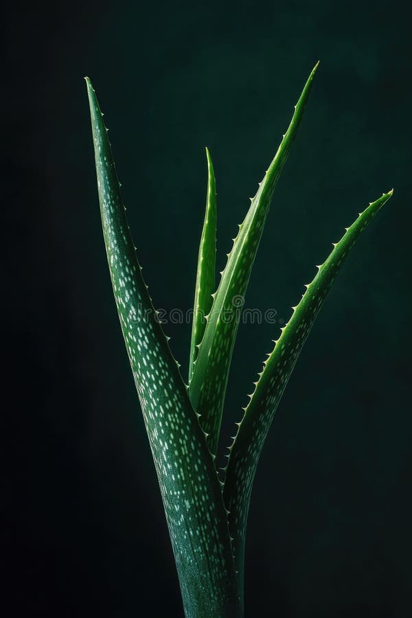 Green Plant with Three Leaves and a Spiky Stem Stock Photo - Image of ...