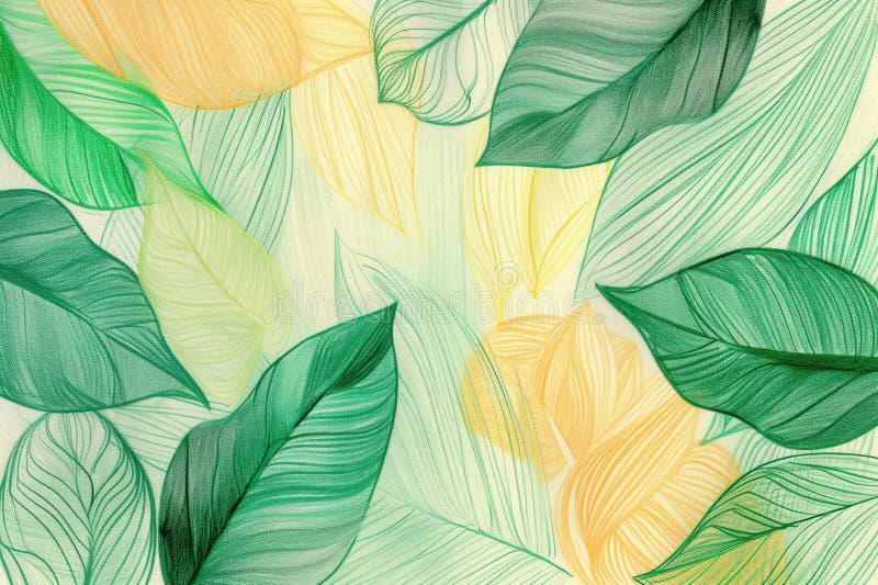 Green Plants, Botanical Vintage Pattern Stock Photo - Image of natural ...