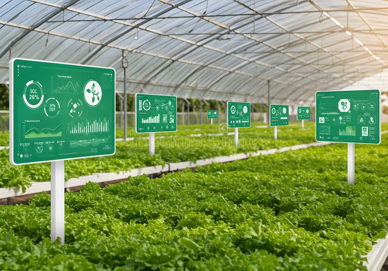 Green Plants Greenhouse Technology Display Stock Illustration ...