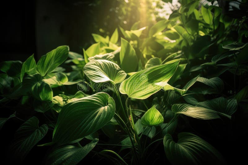 Green Plants, with the Light Filtering through and Illuminating Their ...