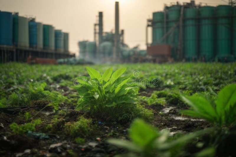 Green Plants with Plastic Waste Pollution and Industrial Activities ...