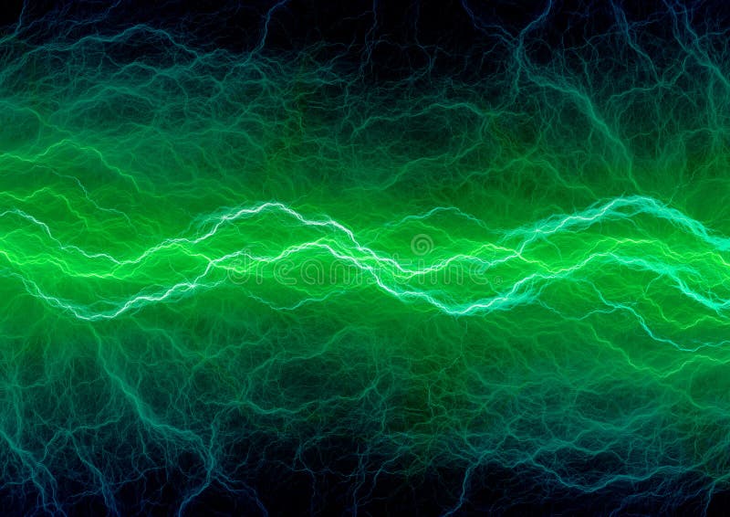 Green Plasma Lightning, Abstract Electricity Background Stock ...