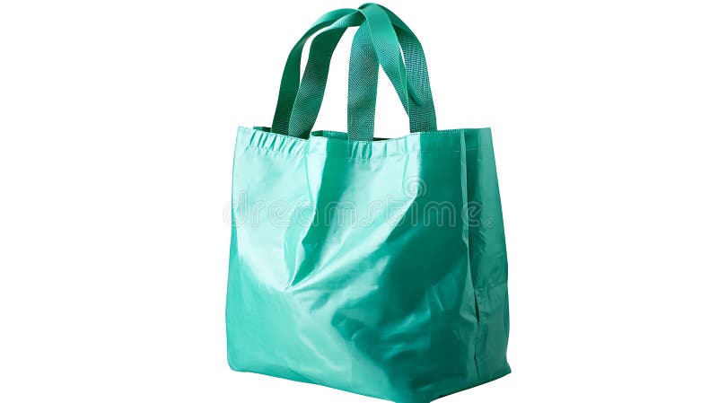 A Green Plastic Bag with a Handle Stock Image - Image of handbag, carry ...