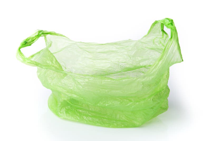 Green plastic bag isolated stock photo. Image of plastic - 51249058