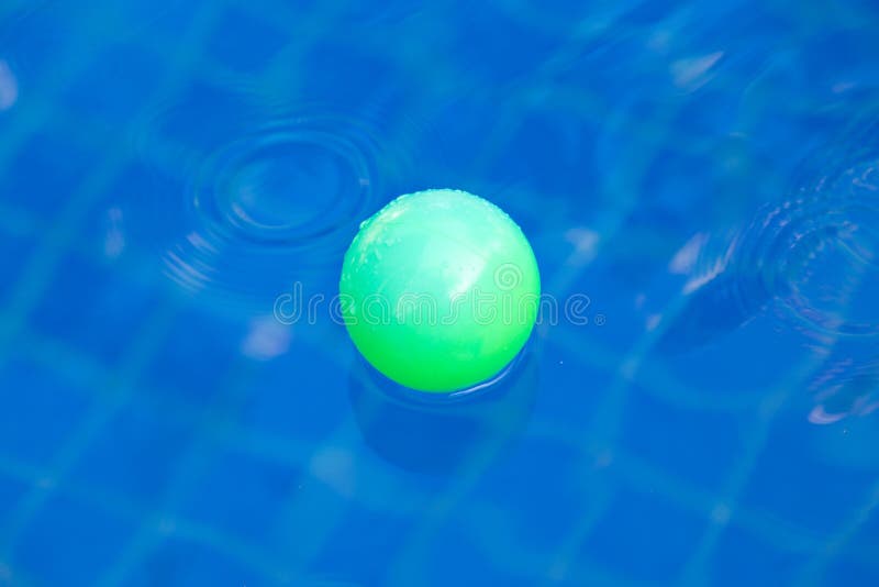 Green Plastic Ball in Pool , Pool Villa House Stock Photo - Image of ...