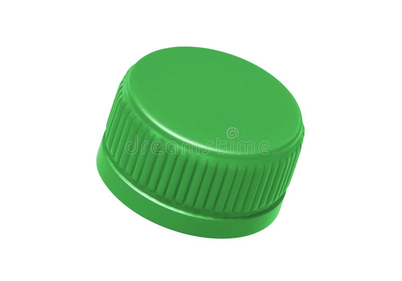 Green Plastic Bottle Caps Isolated on White Background Stock ...