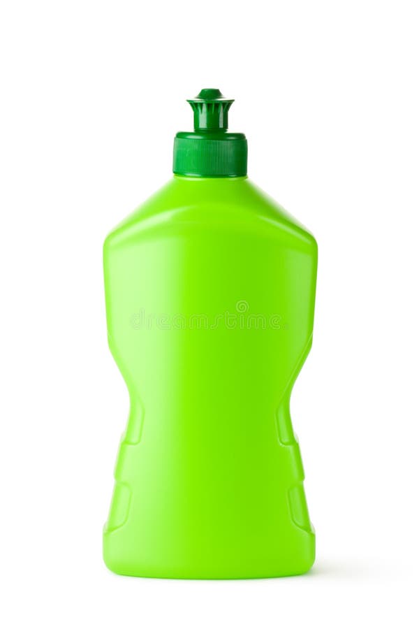 Green Plastic Bottle with Cleaning Liquid Stock Image - Image of liquid ...