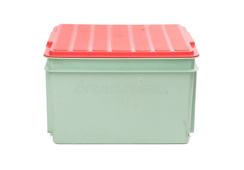 Green Plastic Box Isolated on White with Clippingpath Stock Photo ...