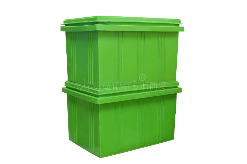 Red Plastic Box Packaging of Finished Goods Product on White Background ...