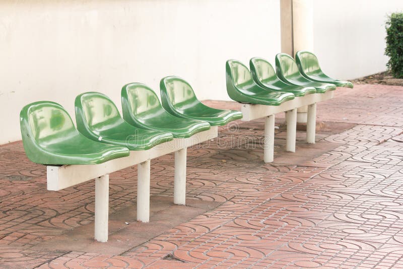 Green Plastic Chair at the Bus Stop Stock Image - Image of objects ...