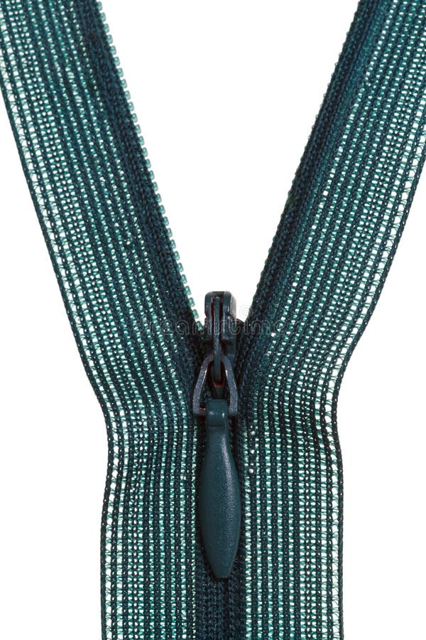 Green Plastic Coil Zip Fastener Close Up Stock Image - Image of coil ...