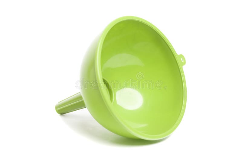 Green Plastic Funnel Isolated on White Stock Photo - Image of banner ...