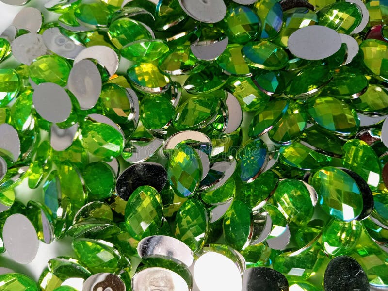 Green Plastic Gems on a White Background Stock Image - Image of white ...