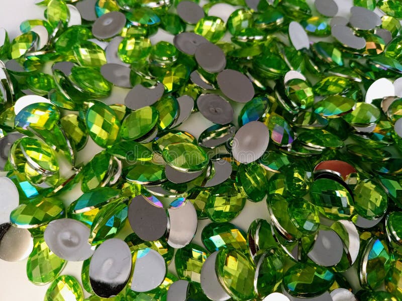 Green Plastic Gems on a White Background Stock Photo - Image of shiny ...