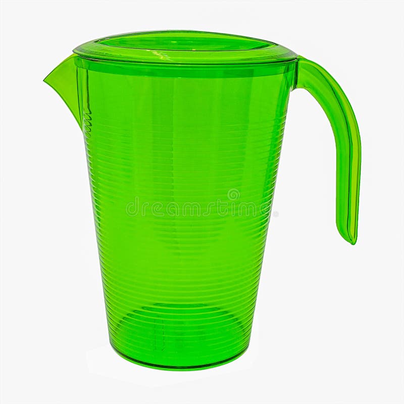 Green Plastic Jug for Cold Drinks and Clean Water. Jug Isolated on a ...