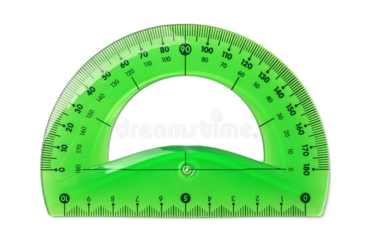 Green plastic protractor stock image. Image of accuracy - 139565091