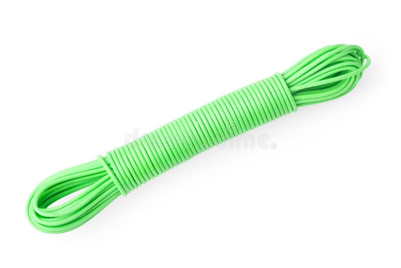 Green Plastic Rope Isolated on White Stock Image - Image of tool ...