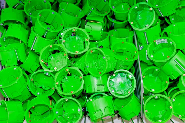 Green Plastic Round Switch Socket, Mount Wall Box for Wiring Stock ...