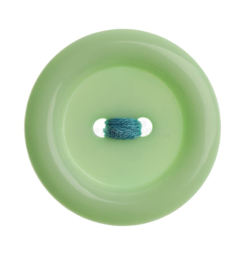Green Plastic Sewing Button Isolated, Top View Stock Image - Image of ...
