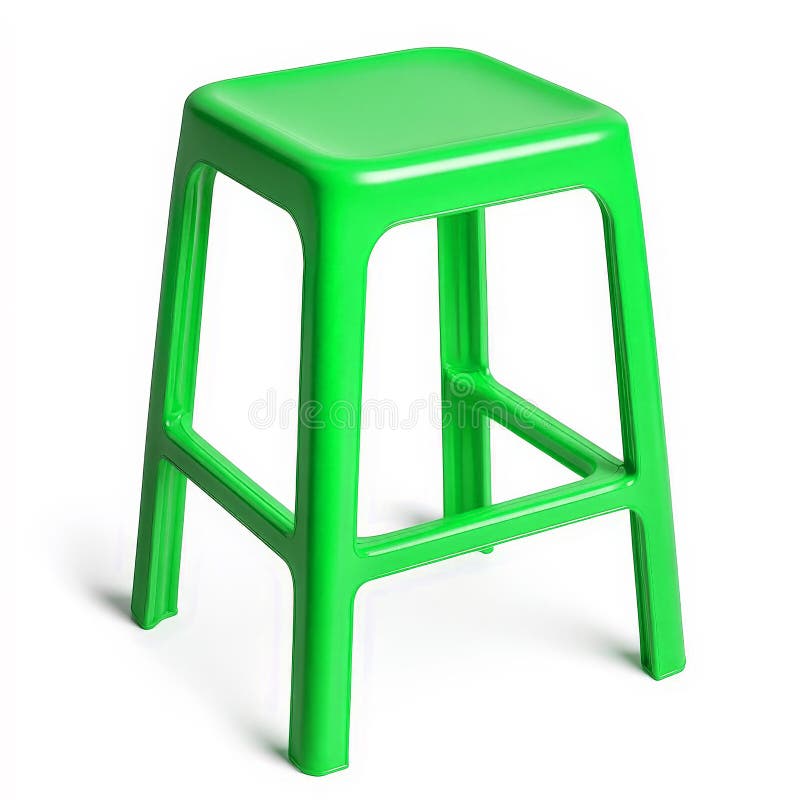 Green Plastic Stool with a Minimalist Design. Stock Illustration ...