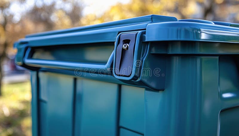 Green Plastic Storage Box Latch Closeup Showing Locking Mechanism Stock ...