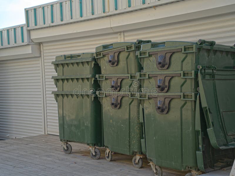 Green Plastic Trash Recycling Container.Green Containers for Collecting ...