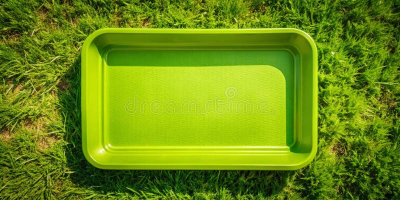 Green Plastic Tray Empty and Ready for Use a Versatile Sustainable Food Storage Solution TopDown ...