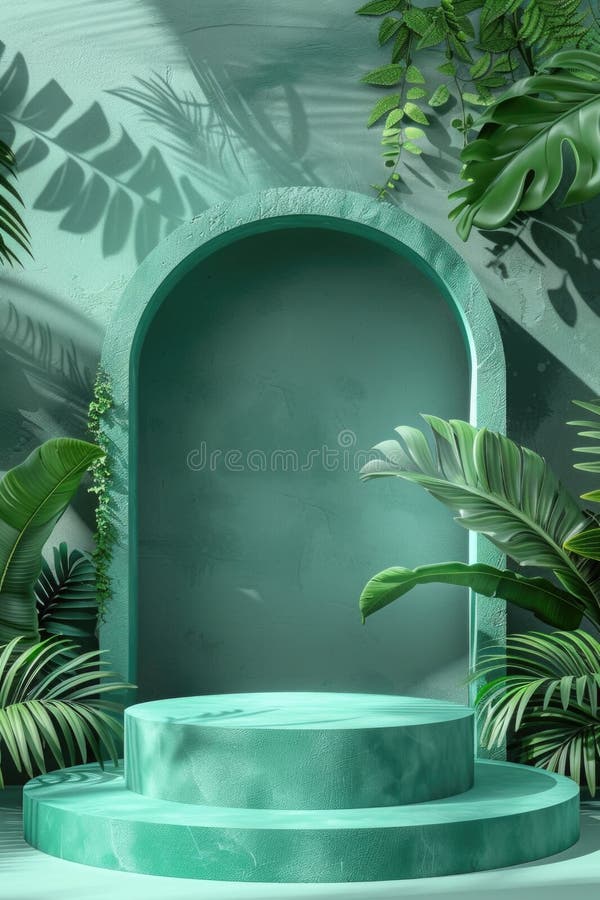 Green Platform with Plants stock photo. Image of decoration - 383429884