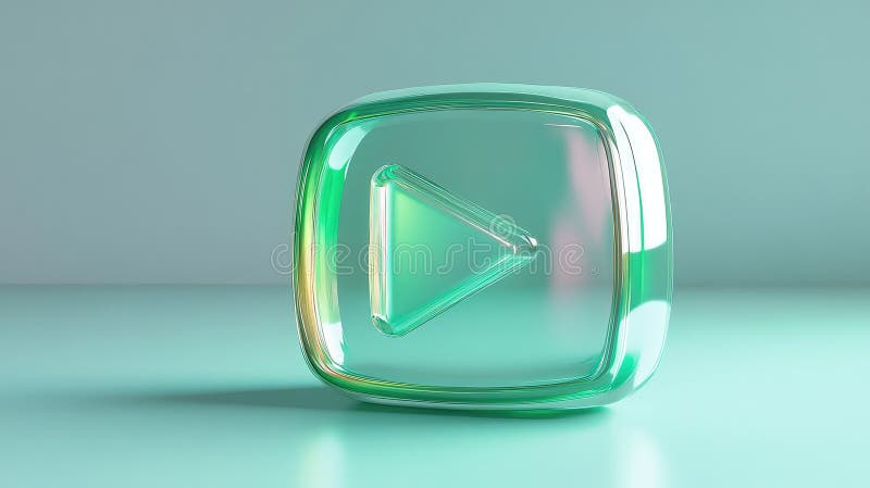 Green Play Button on White Background Stock Illustration - Illustration ...