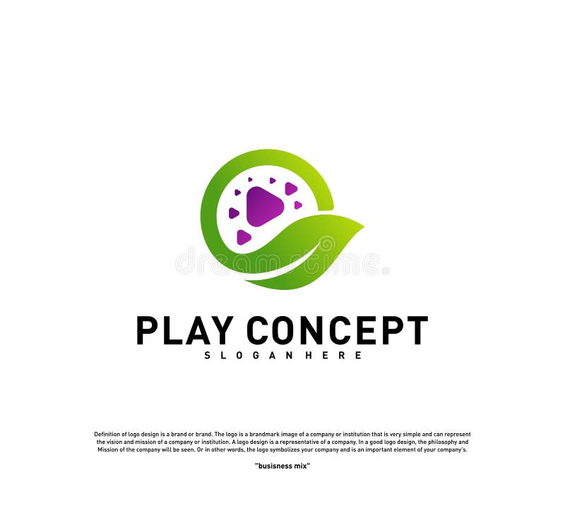 Set of Green Play Logo Design Concept. Nature Play Logo Vector Template ...