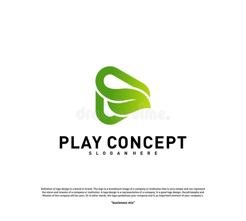 Green Play Logo Design Concept. Nature Play Logo Vector Template ...