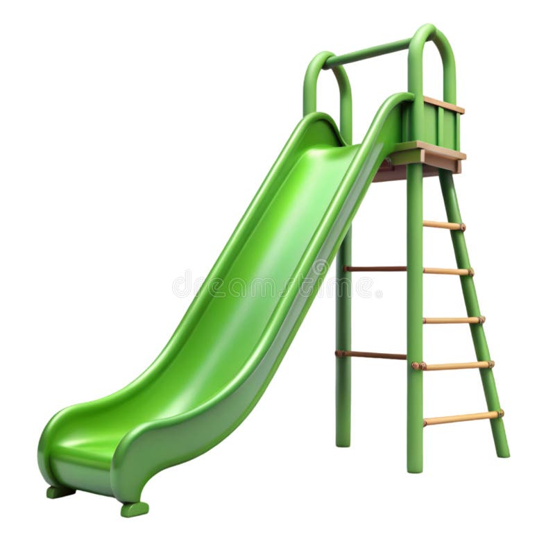 Green Playground Slide Illustration Isolated White Background Stock ...