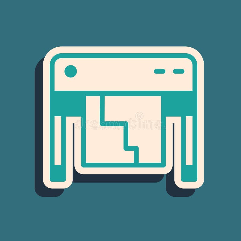 Green Plotter Icon Isolated on Green Background. Large Format ...