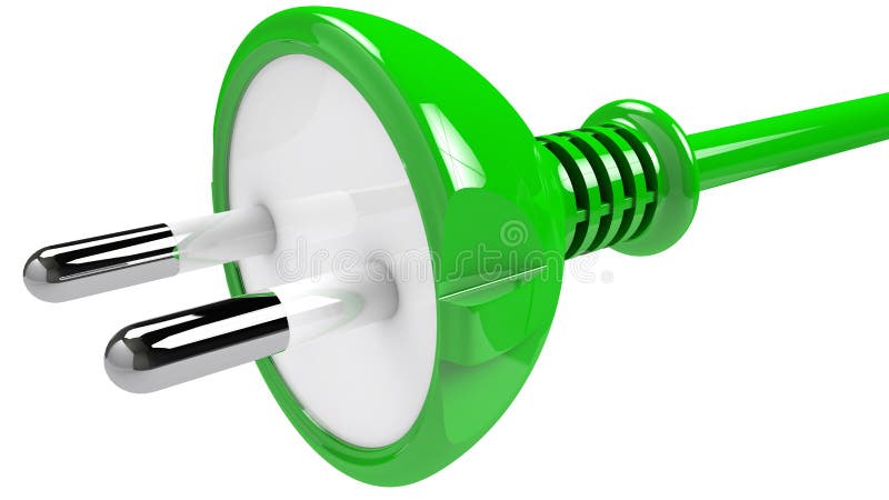 Green plug stock illustration. Illustration of energy - 46727363