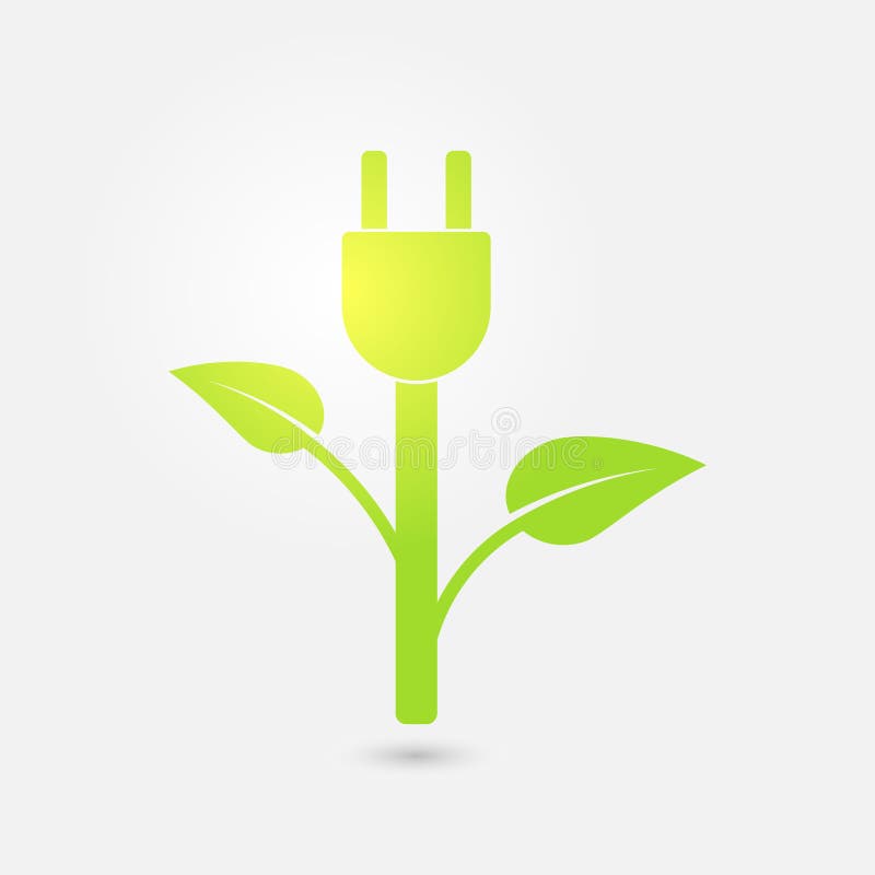 Green Plug Power. Ecology Charging Vector Icon Stock Vector ...