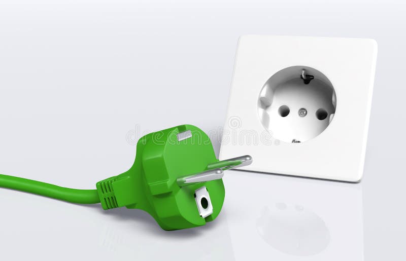 Green plug and socket stock illustration. Illustration of regulations ...