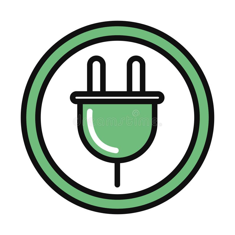 Green plug symbol stock illustration. Illustration of natural - 229698185
