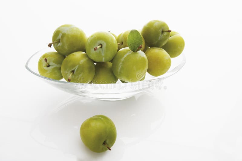 Green plums stock image. Image of isolated, ripe, closeup - 50490945
