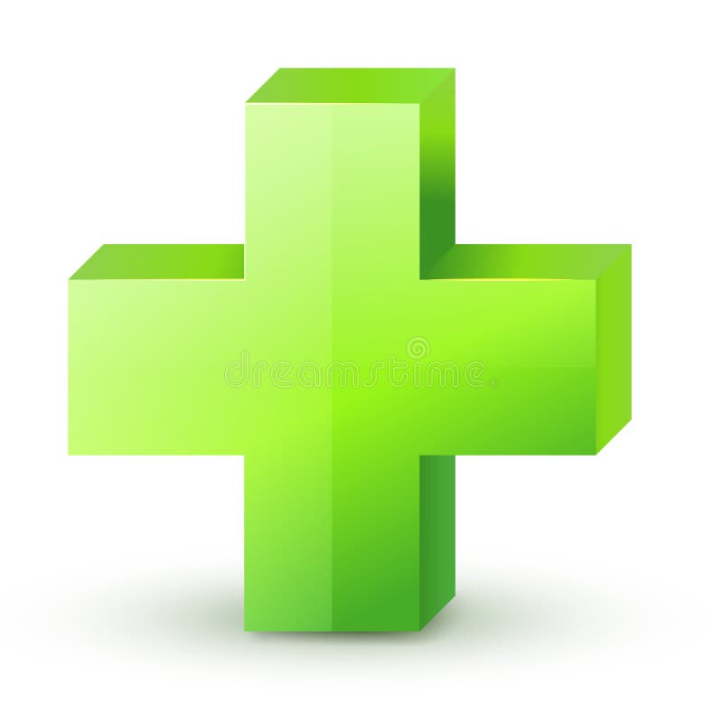 Green plus and cross sign stock vector. Illustration of isolated ...