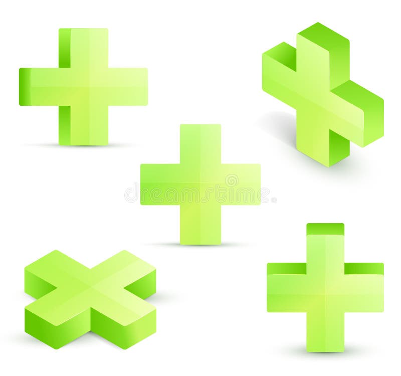 Green plus and cross sign stock vector. Illustration of decision ...
