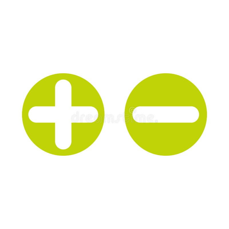 Green Plus and Minus Circle Flat Vector Icons Isolated on White. Stock ... Green Plus and Minus Circle Flat Vector Icons Isolated on White. Stock ...