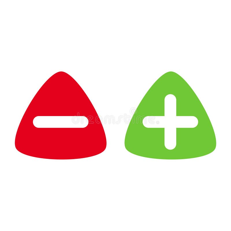 Green plus, red minus stock vector. Illustration of negative - 143116884