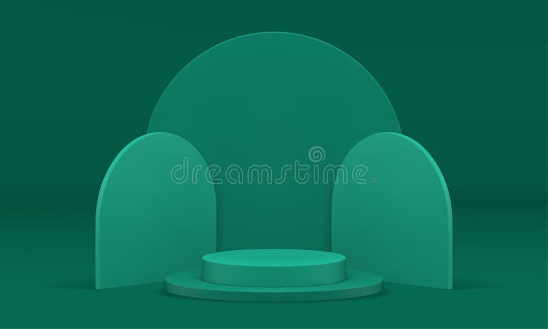 Green Podium 3d Cylinder Level Stage Display Basic Foundation for ...