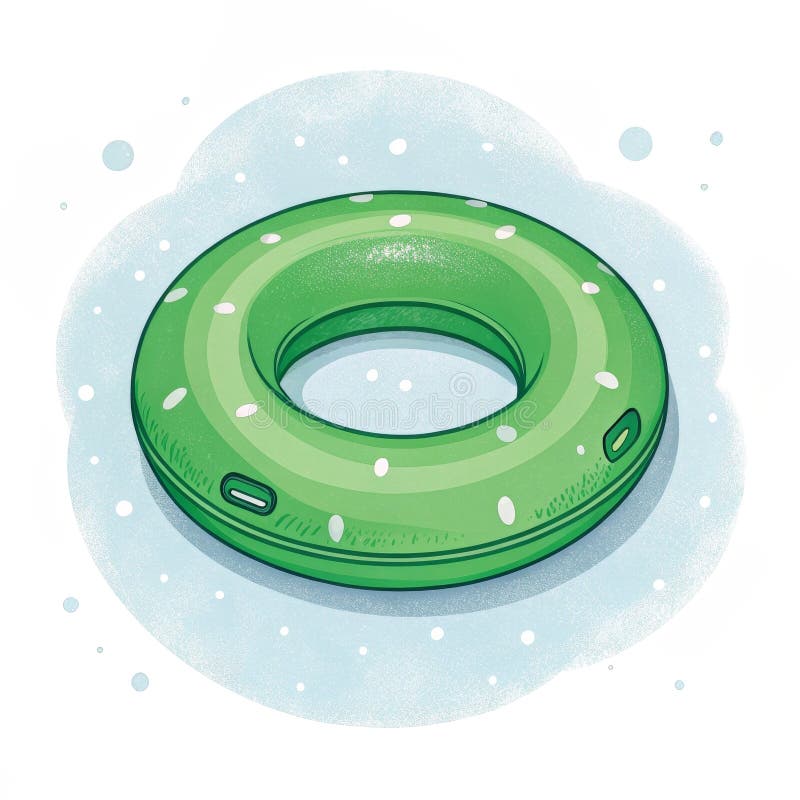 Green Polka Dot Inflatable Ring Summer Pool Float Illustration, Summer ...