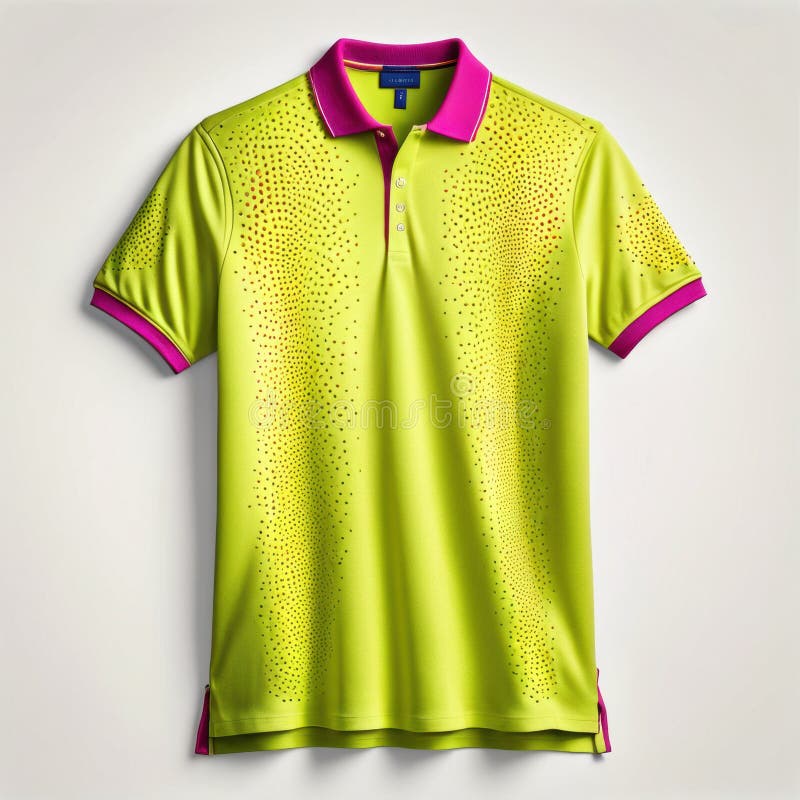 Green Polo Shirt with Dotted Design. Stock Illustration - Illustration ...