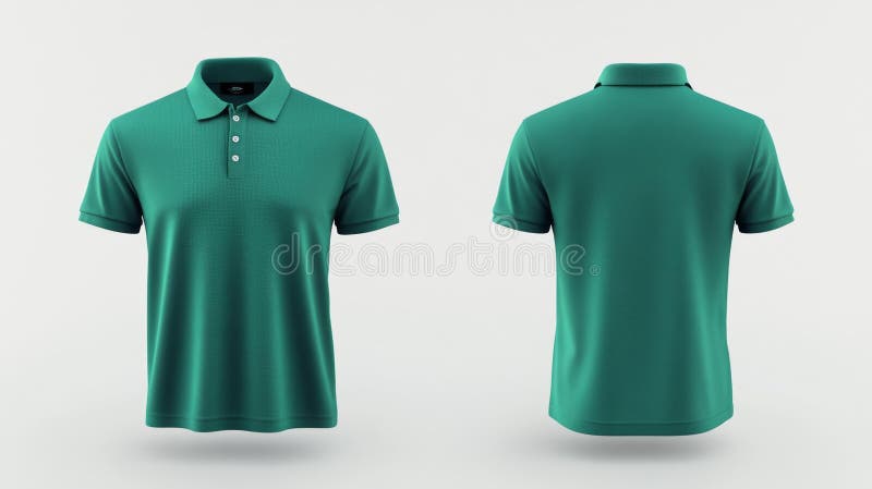 Green Polo Shirt Front and Back View Generative AI Stock Illustration ...