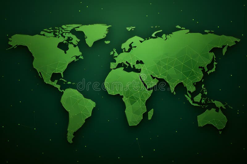 3d Polygon Earth Map Digital Connections Background Generative Ai Stock ...
