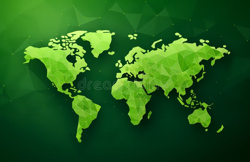 3d Polygon Earth Map Digital Connections Background Generative Ai Stock ...