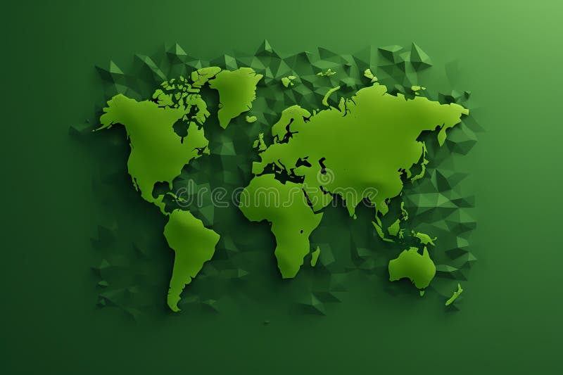 3d Polygon Earth Map Digital Connections Background Generative Ai Stock ...