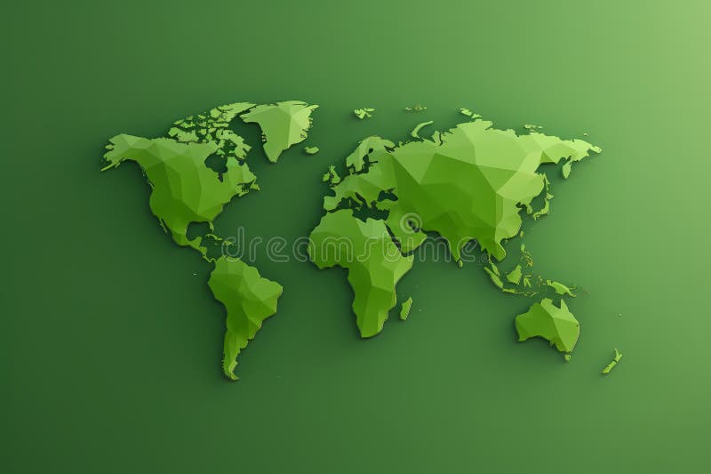 3d Polygon Earth Map Digital Connections Background Generative Ai Stock ...